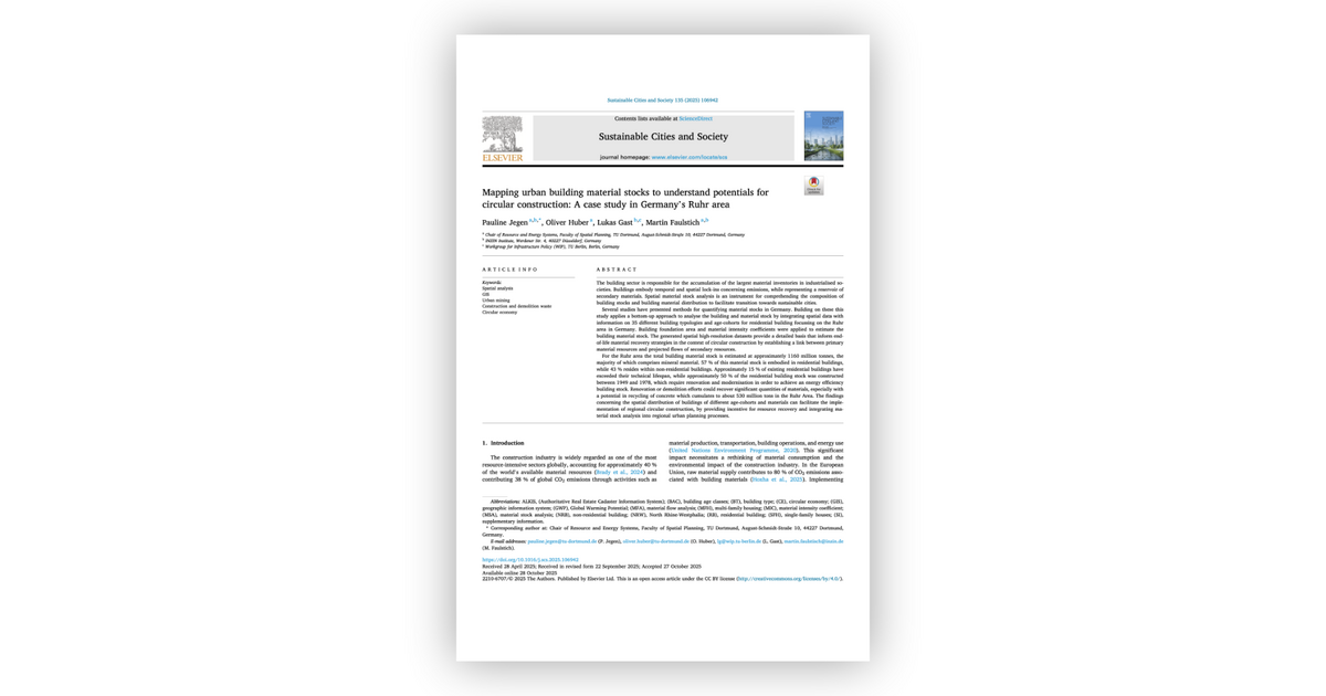 Article: Mapping urban building material stocks to understand ...